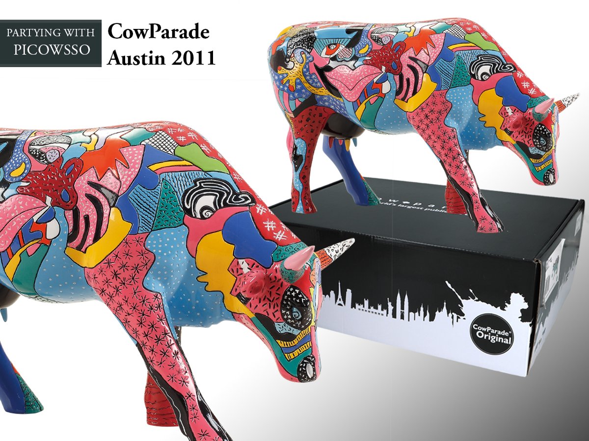 CowParade Austin 2011, Partying with Pi-COW-sso, autor: Allison Gregory ...