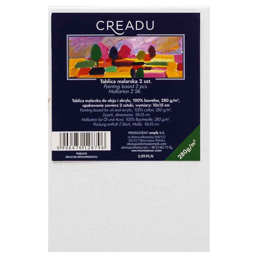 CR, Tablica malarska 2 szt. 280g, 10 x 15 cm - Creadu | Sklep EMPIK.COM