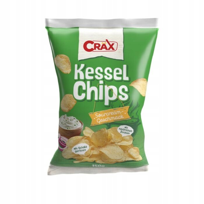 Cräx Kesselchips Sourcream 150g - Chipsy ziemniaczane ze śmietaną i ...