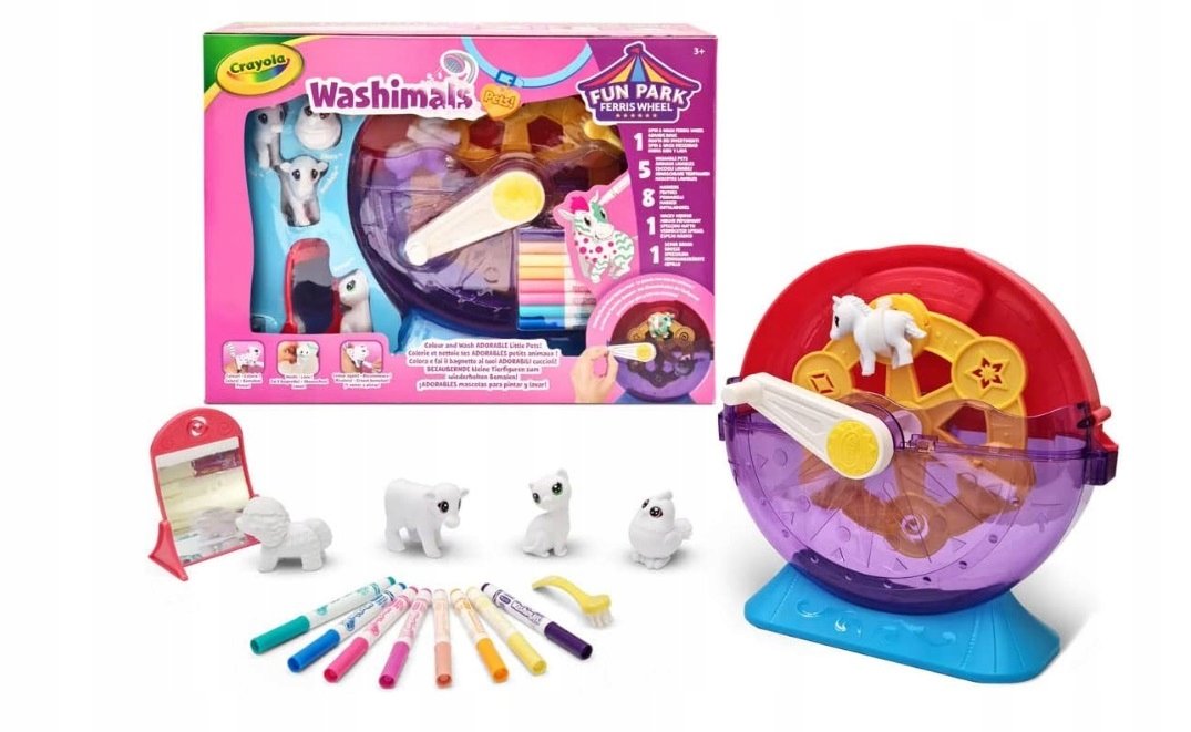 Crayola Washimals Zestaw diabelski młyn mazaki zmywalne zwierzątka ...