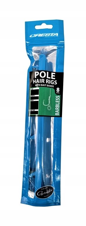 Cresta Pole Hair Rigs + Bait Bands r.12 Barbless 0.16mm 8szt. Przypony ...