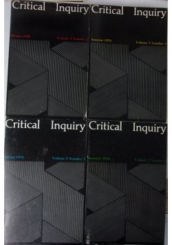 Critical inquiry nr od 1 do 4 - | Książka w Empik
