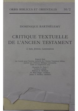 Critique Textuelle De L'ancien Testament - Wydawnictwo Inne | Książka w ...