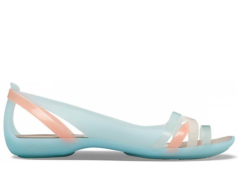 Crocs, Sandały damskie, Isabella Huarache II Flats Ice Blue/Platinum ...