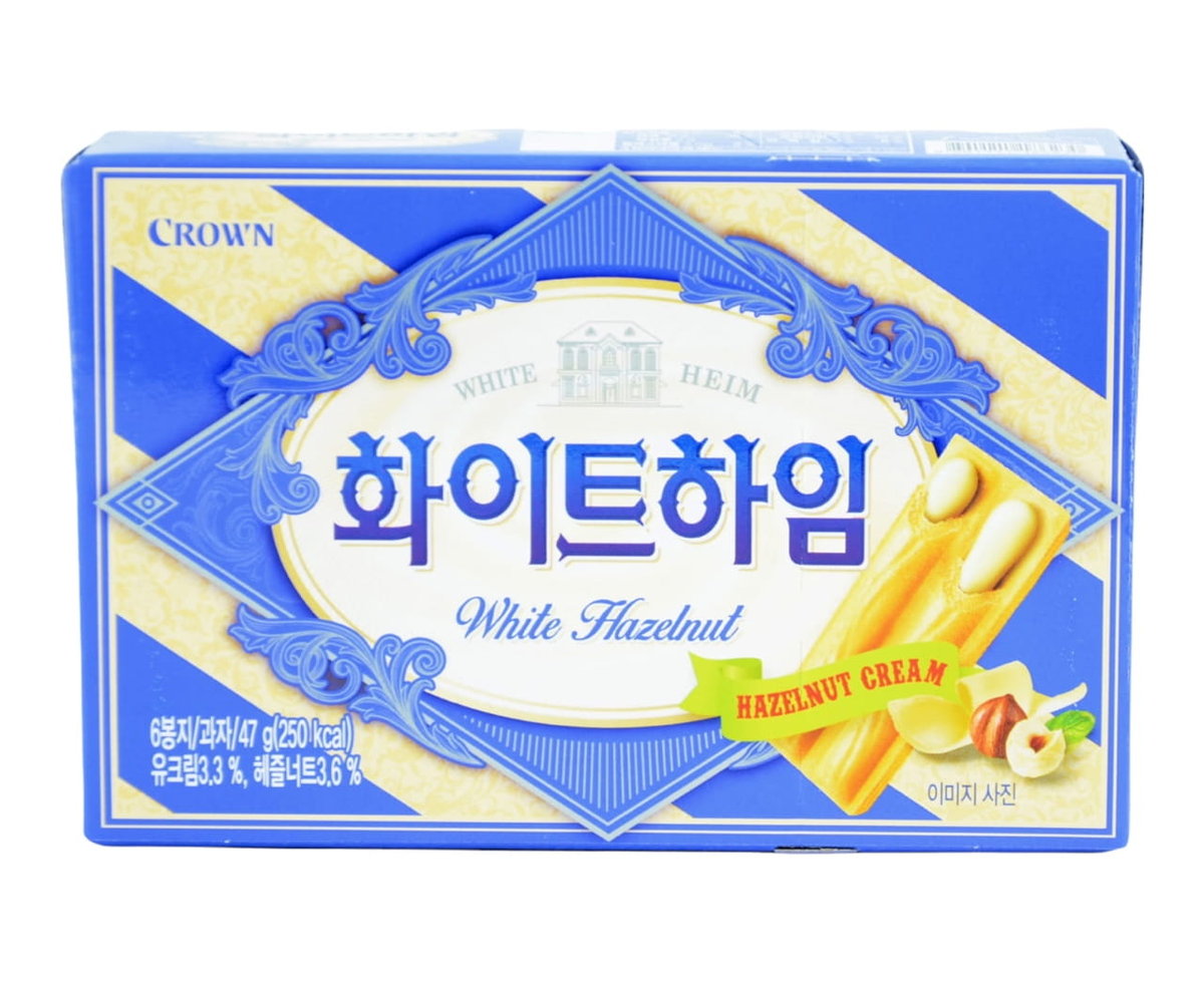 Crown Ciastka White Heim z nadzieniem z orzechów laskowych 47g - brak ...