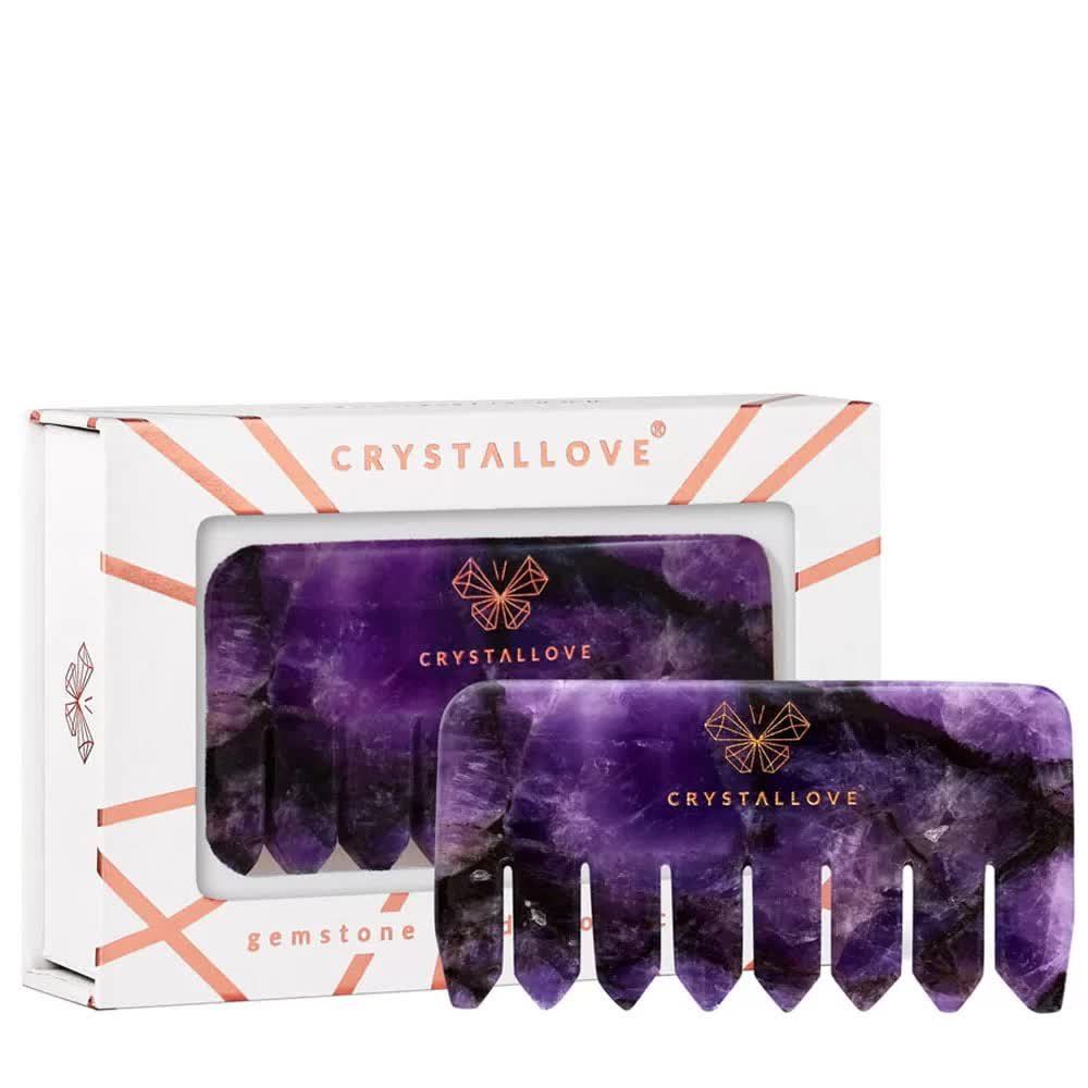 Crystallove, Grzebień do masażu z ametystu | Sklep EMPIK.COM