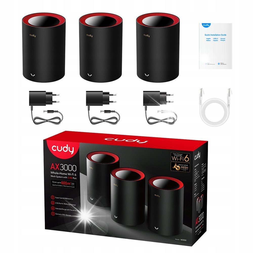 Cudy M3000 3-pack System MESH WiFi-6 AX3000 DUALBAND ROUTER LAN GIGABIT ...