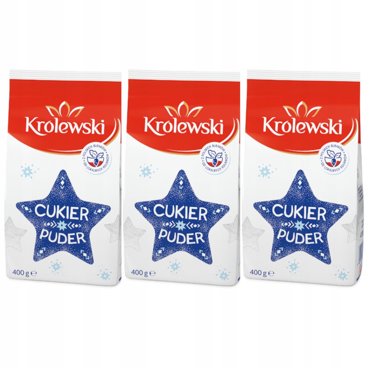 Cukier Królewski, cukier puder, 3 x 400 g - Cukier Królewski | Sklep ...