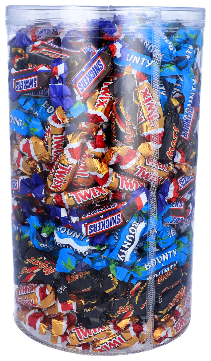 Cukierki czekoladowe, Snickers, Mars, Bounty, Twix, 296 sztuk, 3kg ...