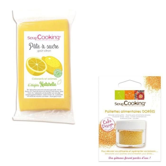 Cukrowa masa żółta 250 g aromat cytrynowy + złote brokaty - Inna marka ...