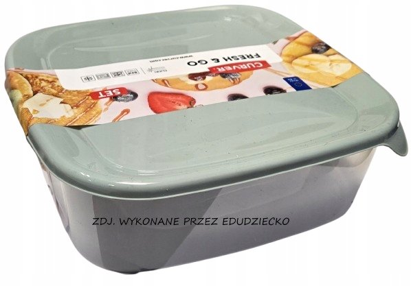 CURVER FRESH & GO Zestaw dwóch pojemników 0,8 l + 1,7 l SZAROZIELONY ...