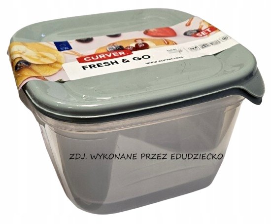 CURVER FRESH & GO Zestaw dwóch pojemników 2 x 1,2 l SZAROZIELONY ...