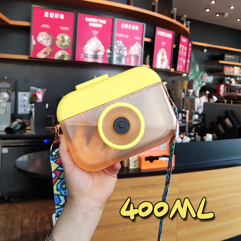 Cute Kids Water Bottles with Straws, Camera Design Water Bottle For ...