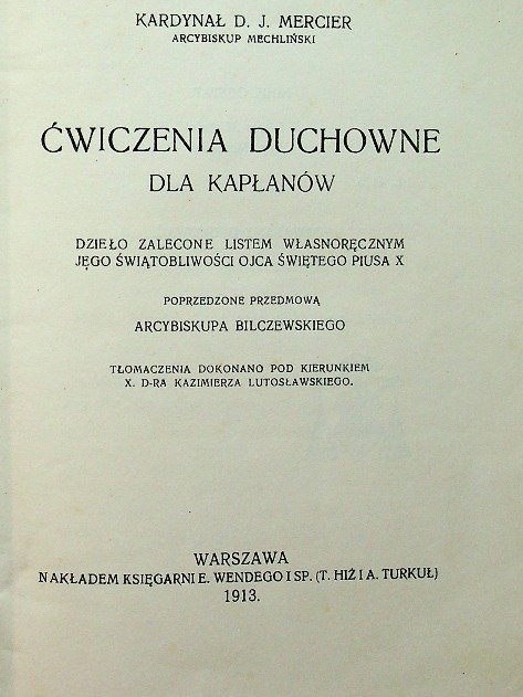 Ćwiczenia duchowne dla kapłanów 1913 r. - W opisie | Książka w Empik