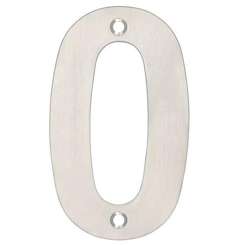 Cyfra 0 w kolorze srebrnym ze stali nierdzewnej, angielskiej firmy ...