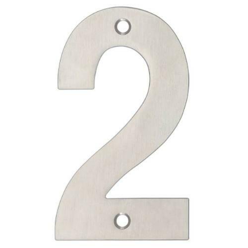 Cyfra "2" matowa ze stali nierdzewnej, angielskiej firmy - ZOO Hardware ...