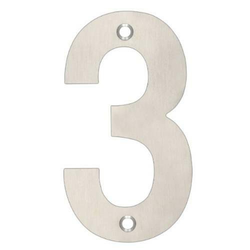 Cyfra "3" matowa ze stali nierdzewnej, angielskiej firmy - ZOO Hardware ...