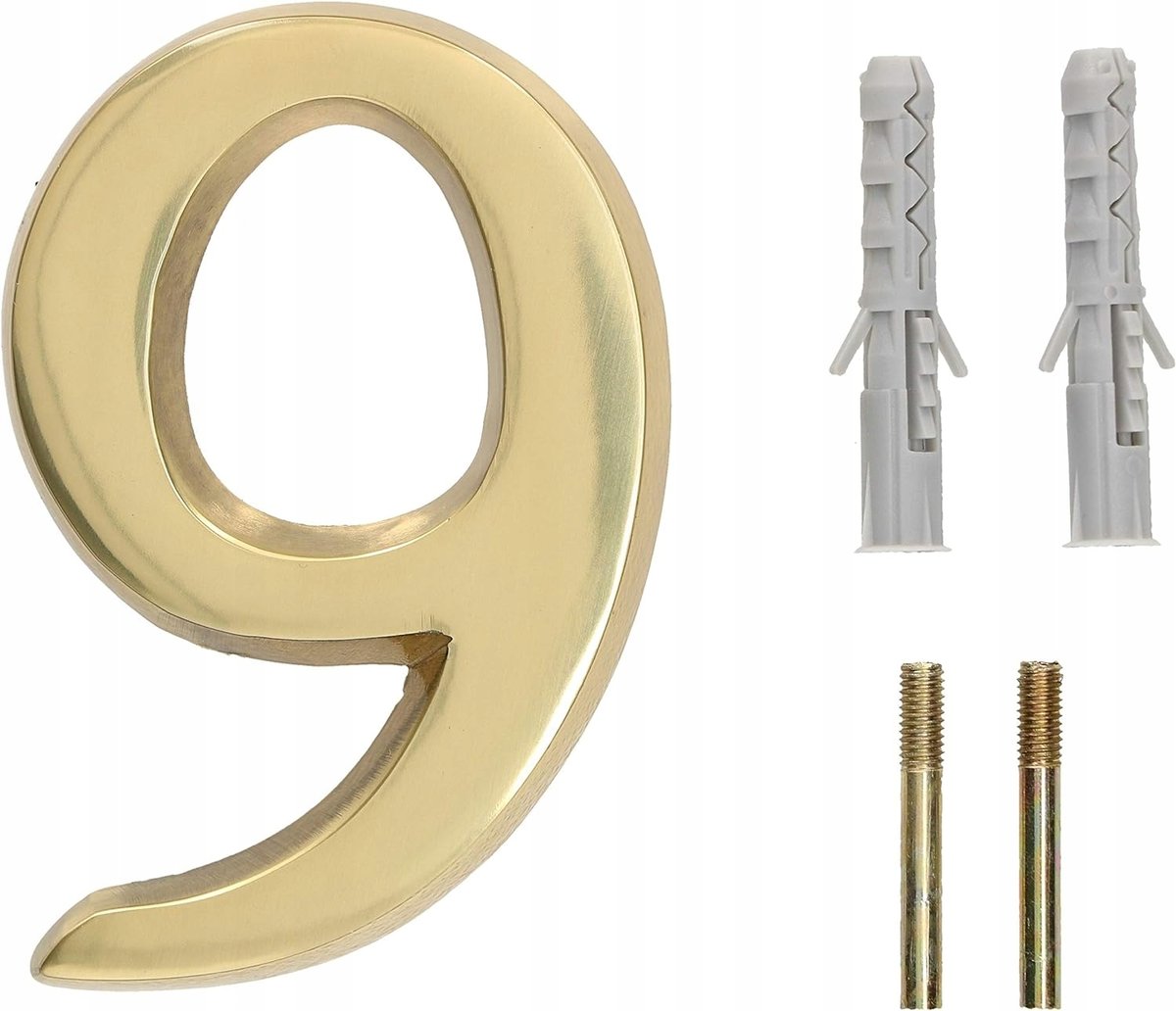 CYFRA NA DOM "9" NUMER NUMERACJA DOMU NA DRZWI PRZYKRĘCANA 10CM ZŁOTA ...