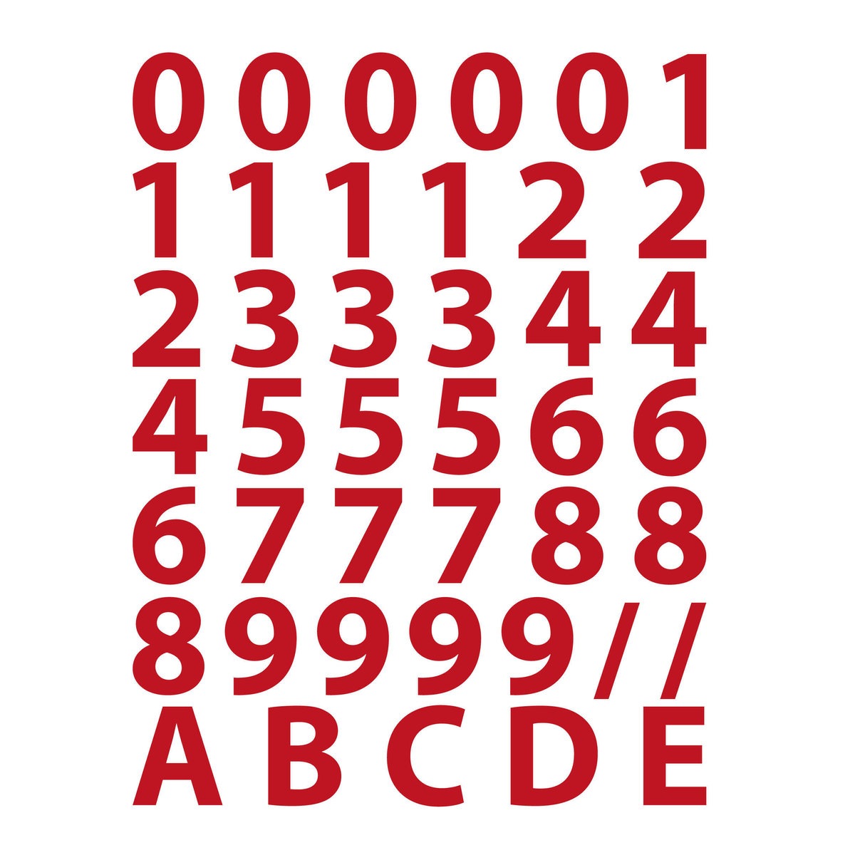 Cyfry samoprzylepne - zestaw naklejek, wysokość 5 CM, CZERWONE ...