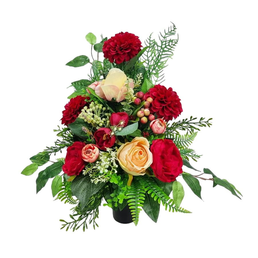 CYNIE PIWONIE bordo łosoś (1920.1b) bukiet we wkładzie na grób cmentarz ...