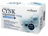 Cynk organiczny 15 mg - 60 tabletek VITADIET | Sklep EMPIK.COM