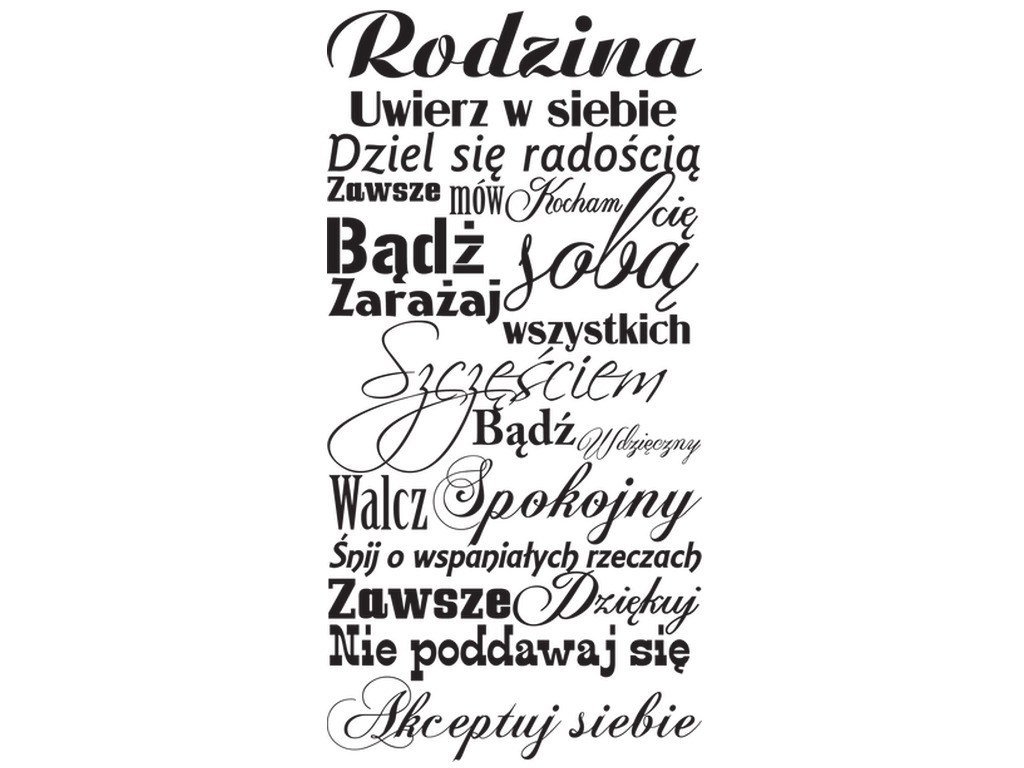 Cytaty, Rodzina, Naklejka ścienna, 100x200 cm - Oobrazy | Sklep EMPIK.COM