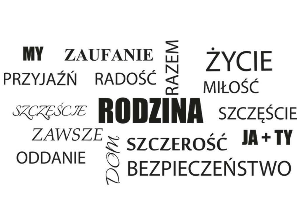 Cytaty, Rodzina, Naklejka ścienna wielokrotnego użytku, 100x50 cm ...