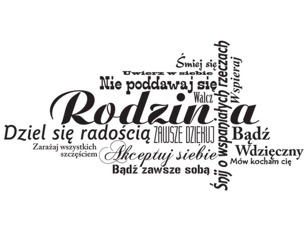 Cytaty, Rodzina, Naklejka ścienna wielokrotnego użytku, 200x100 cm ...