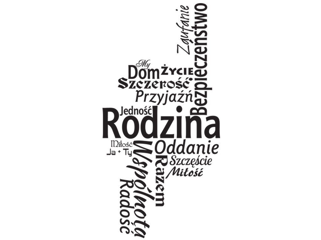 Cytaty, Rodzina, Naklejka ścienna wielokrotnego użytku, 50x100 cm ...