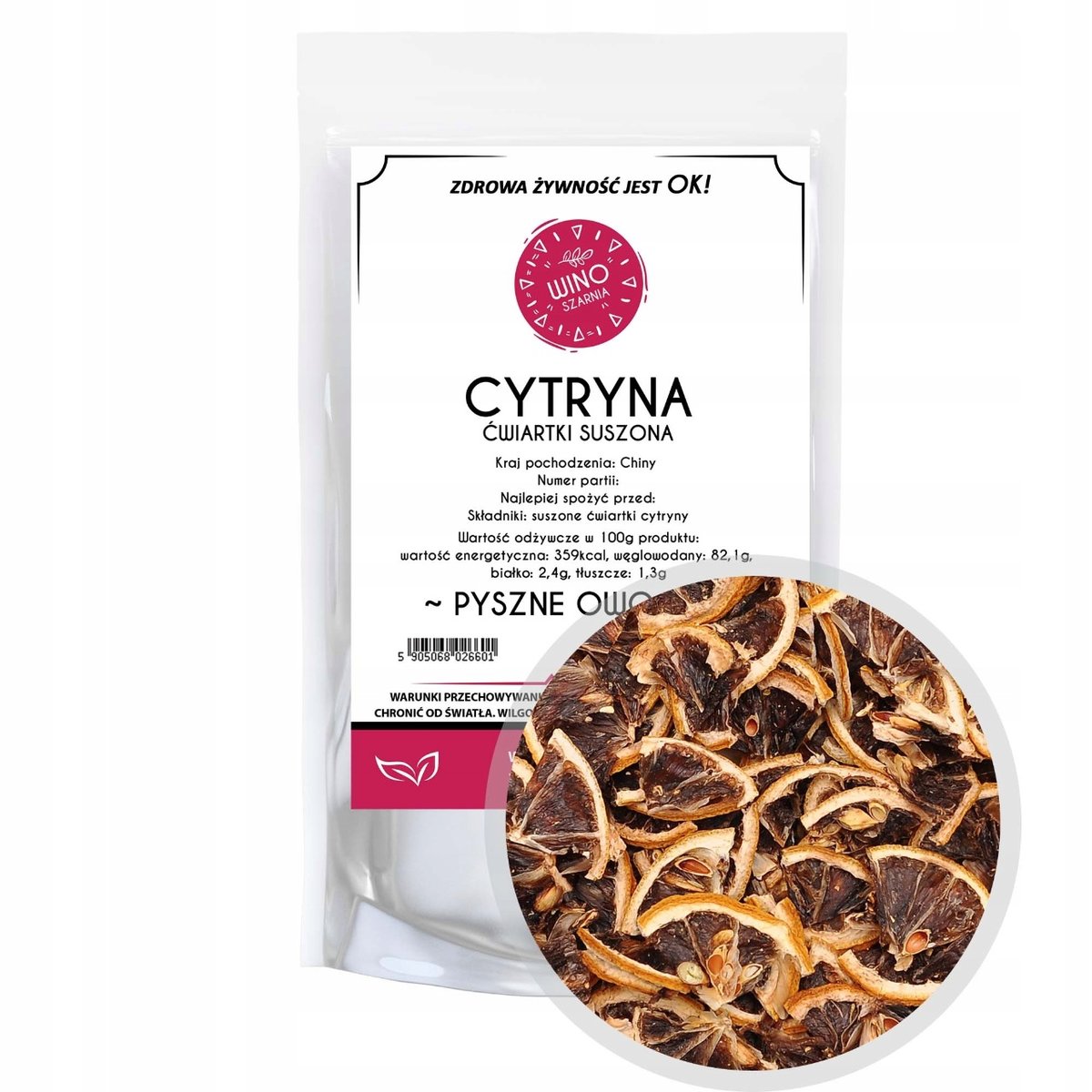Cytryna Ćwiartki Owoce Suszone Jadalne Do Herbaty Dekoracja Potraw 100g ...