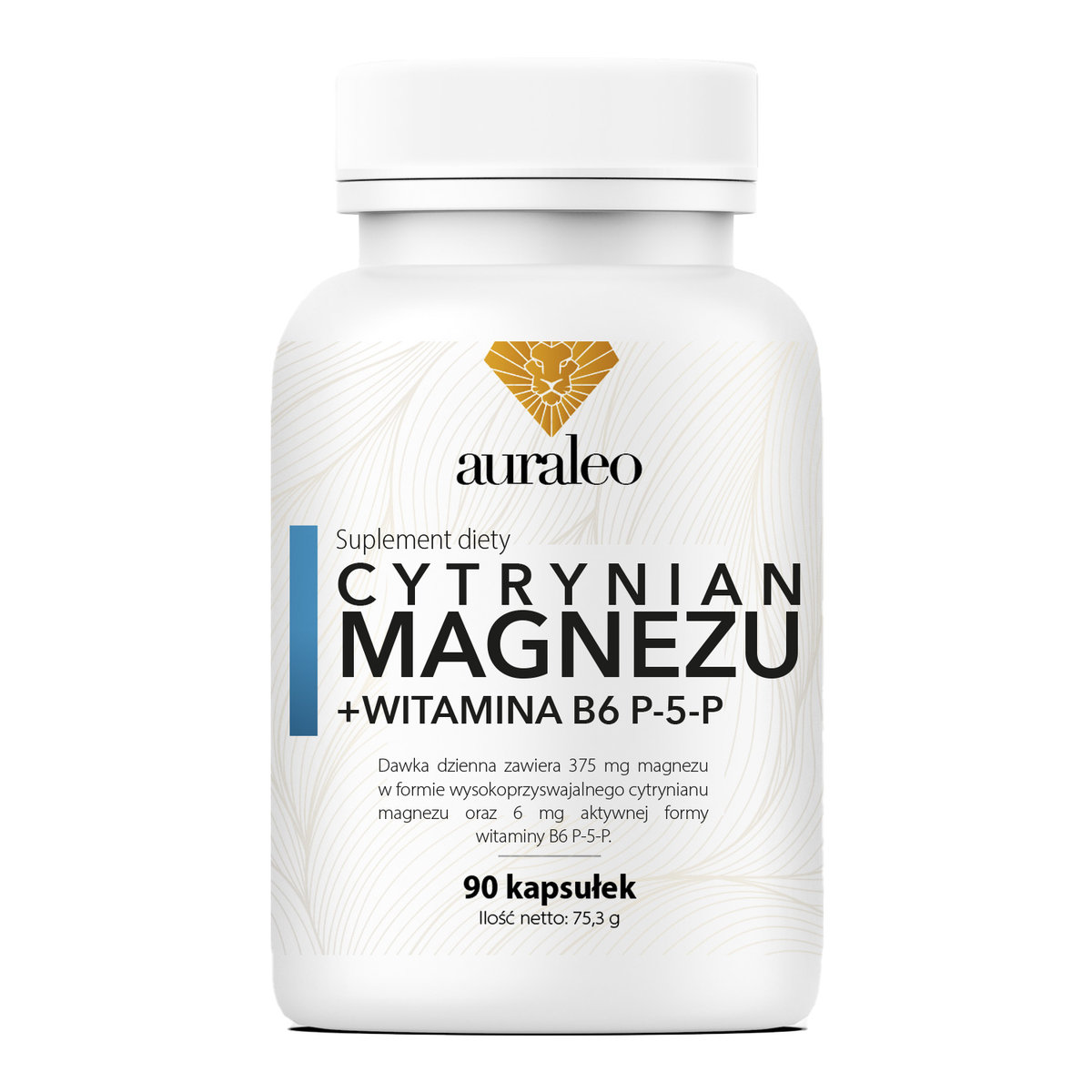 CYTRYNIAN MAGNEZU (375mg) + WIT B6 P-5-P (6mg) 90 kaps STRES SKURCZE ...