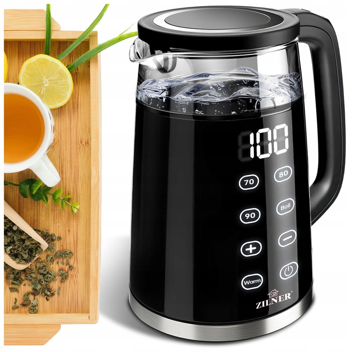 Czajnik Elektryczny Z Regulacją Temperatury Czarny 2200W 1,7L Bezprzewodowy - ZILNER | AGD Sklep ...