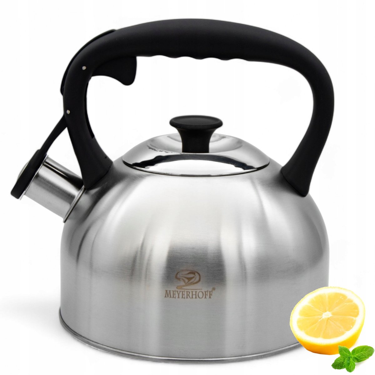 CZAJNIK STALOWY 2,5L STAL NIERDZEWNA NA GAZ INDUKCJĘ Z GWIZDKIEM ...