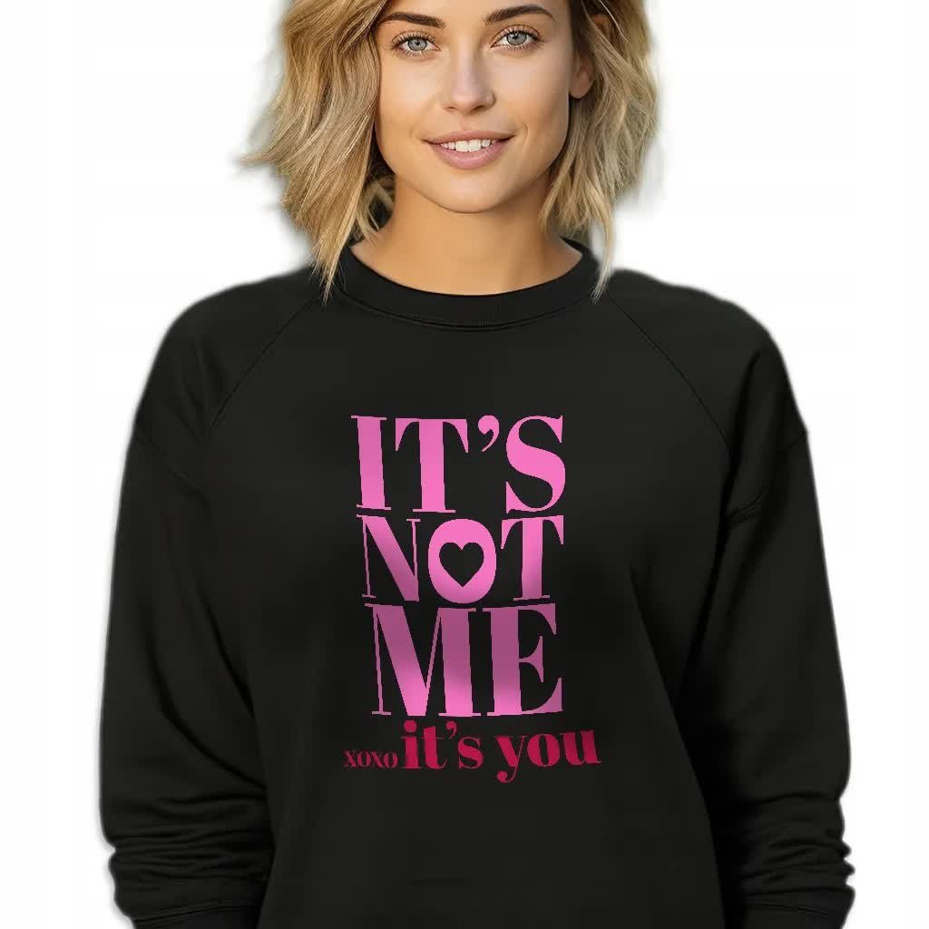 CZARNA BLUZA DAMSKA Dresowa IT'S NOT ME LYRICS WZORY Rozmiar S - Inna ...