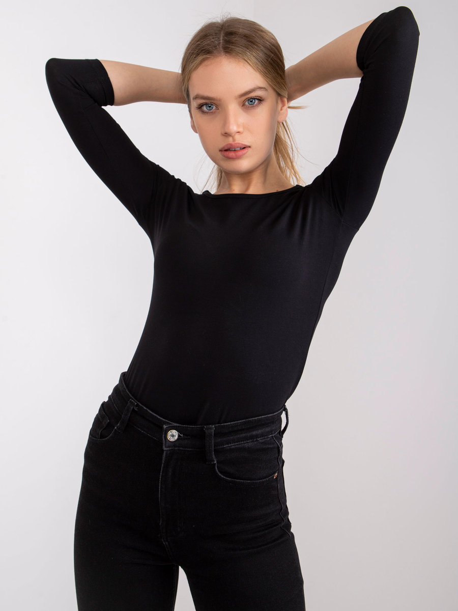 Czarna damska bluzka basic Mona-L - Basic Feel Good | Moda Sklep EMPIK.COM