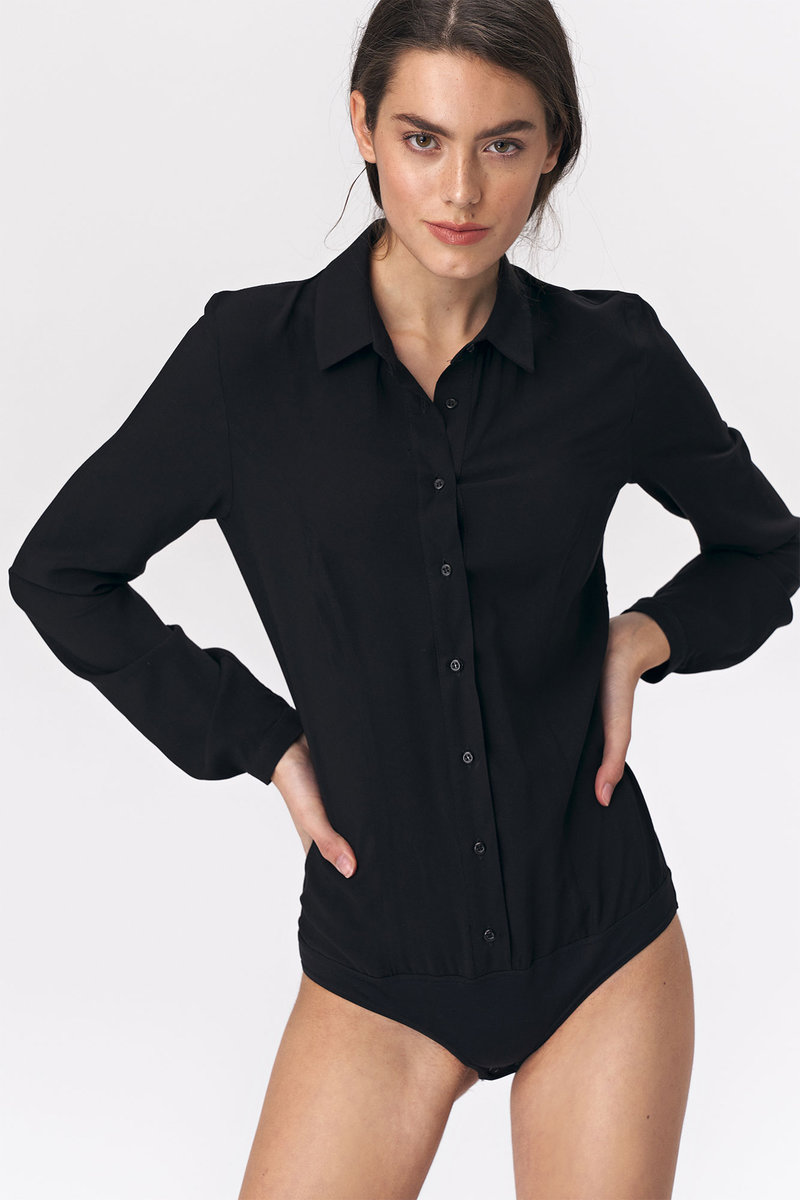 Czarna koszula body - NIFE | Moda Sklep EMPIK.COM