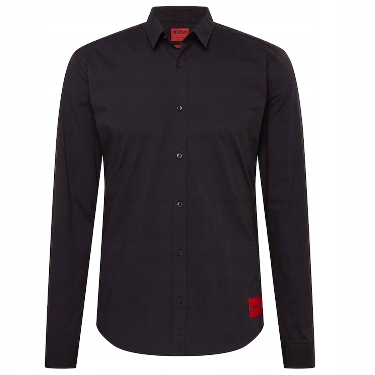 Czarna Koszula Męska Elegancka Ładna Czerwone Logo HUGO BOSS bawełniana ...