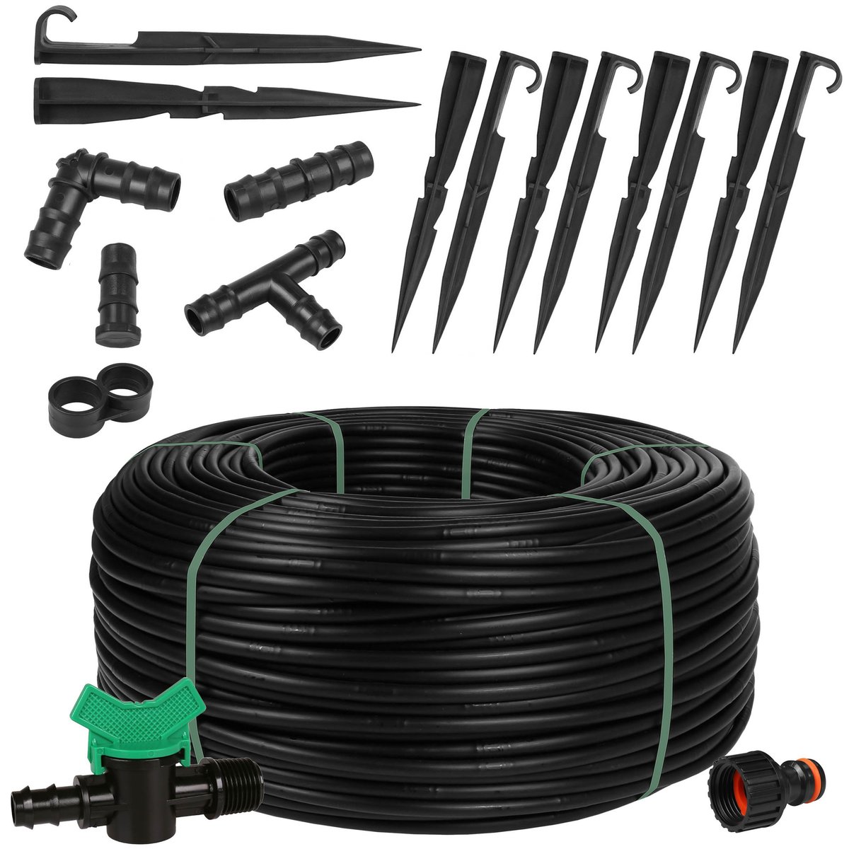 Czarna linia kroplująca 16mm/1,6 LPH MADE IN EU 25m+akcesoria ...