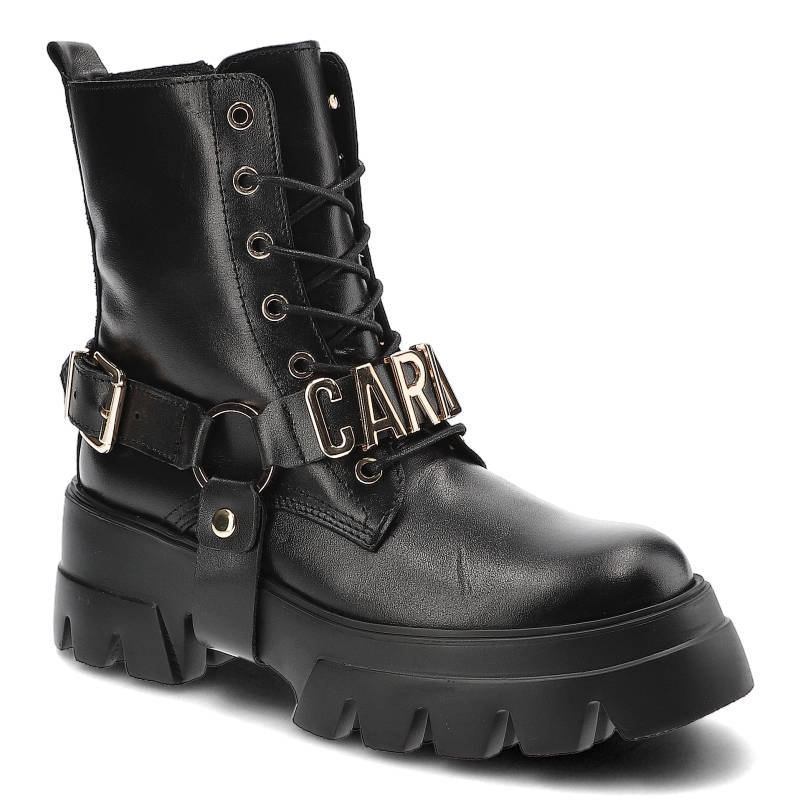 Czarne Botki Carinii Wygodne Skórzane Buty - Carinii | Moda Sklep EMPIK.COM