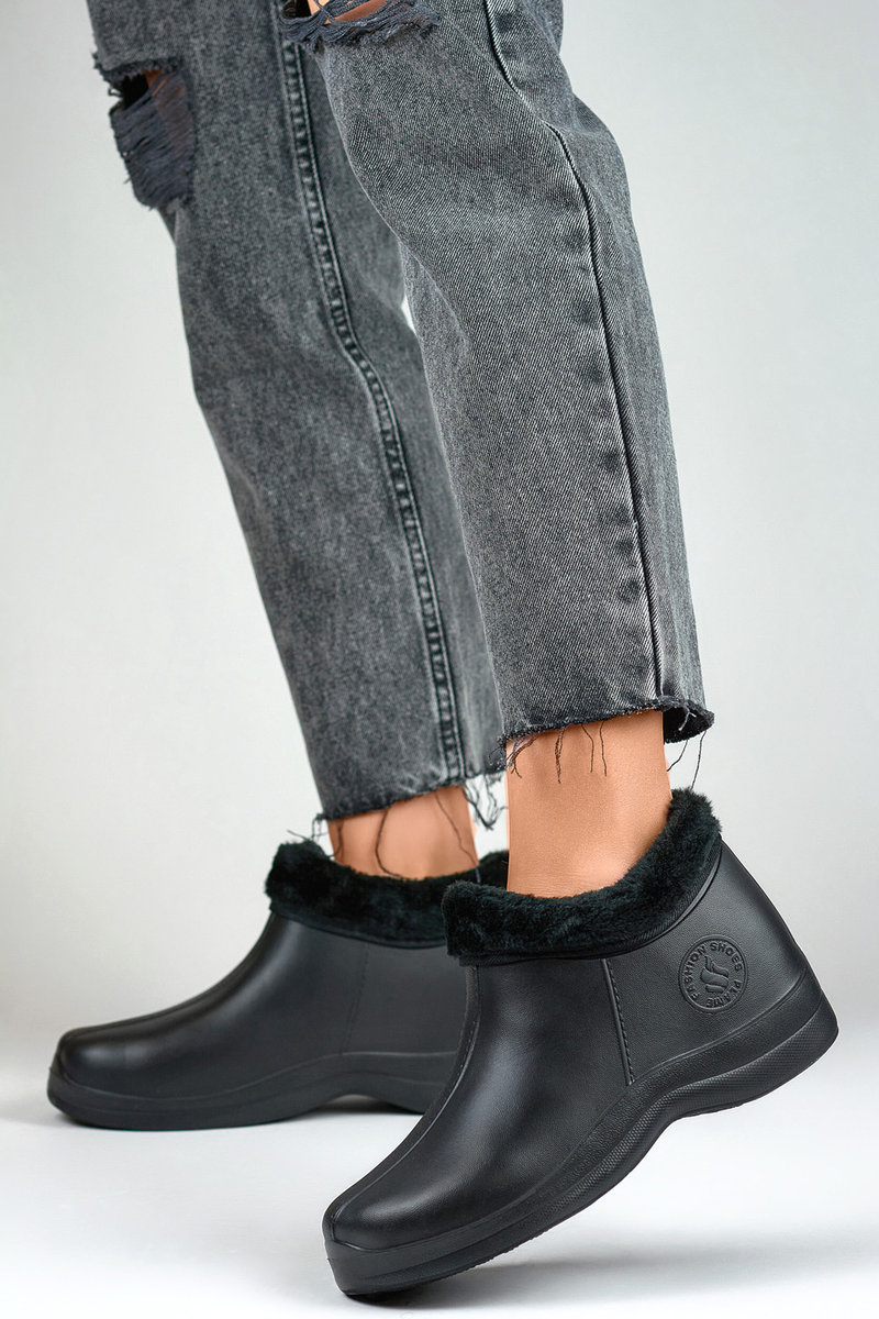 Czarne kalosze damskie ocieplane krótkie kalosze 36 - Nelino | Sport ...