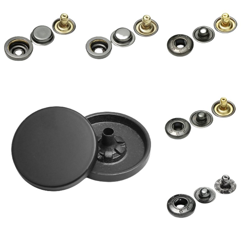 Czarne napy, metalowe napy do szycia (opakowanie 18 sztuk) S - INF ...