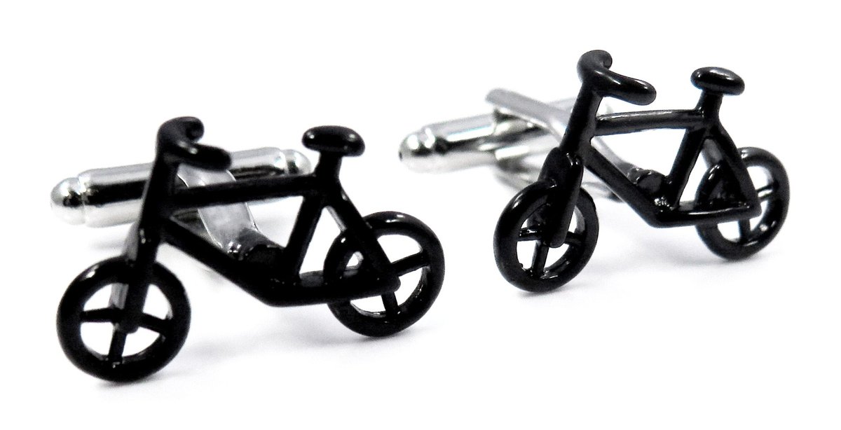 Czarne spinki do mankietów - rowery U106 - Modini | Moda Sklep EMPIK.COM