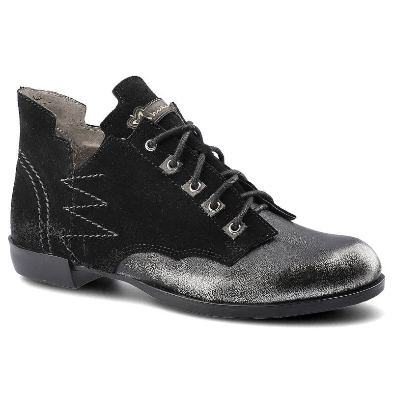 Czarne Trzewiki Damskie Maciejka Skórzane Obuwie - MACIEJKA | Moda Sklep EMPIK.COM