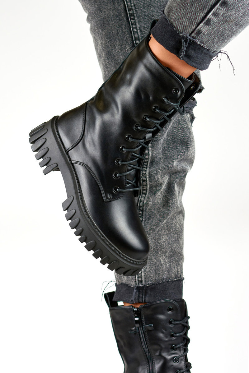 Czarne workery damskie z odpinaną ozdobą 38 - No name | Moda Sklep ...