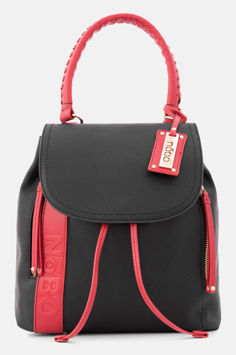 Czarno-czerwony plecak Nobo 2w1 z wytłoczonym logo na pasku - Nobo ...