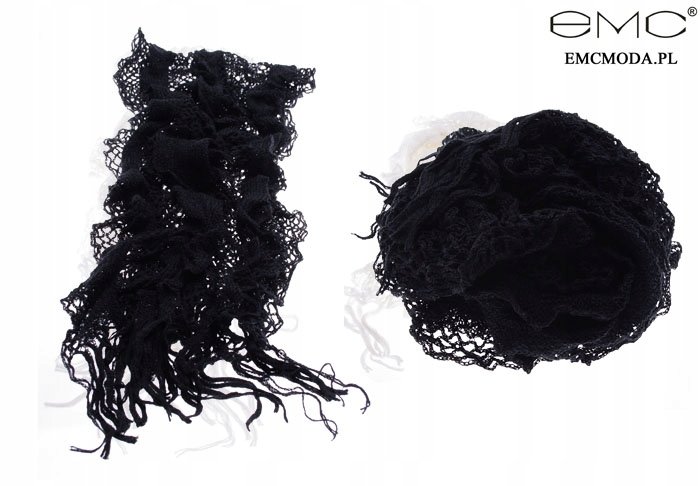 Czarny Szal Damski Szalik Pogrzeb Żałoba Dlugi - EMC | Moda Sklep EMPIK.COM