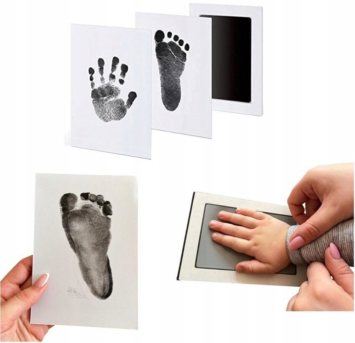 CZAS BOBASA NIEBRUDZĄCY ODCISK RĄCZKI STÓPKI DZIECKA PAMIĄTKA NARODZINY ...
