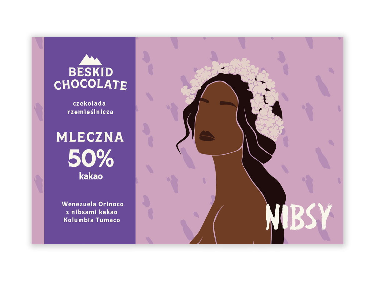 Czekolada mleczna Wenezuela Orinoco 50% z nibsami - Beskid Chocolate ...