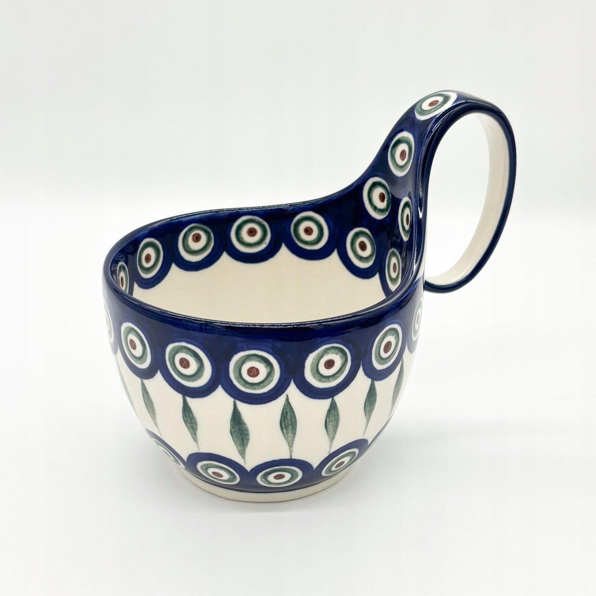 Czerpak z ceramiki bolesławieckiej, ręcznie malowana, 1 gatunek ...