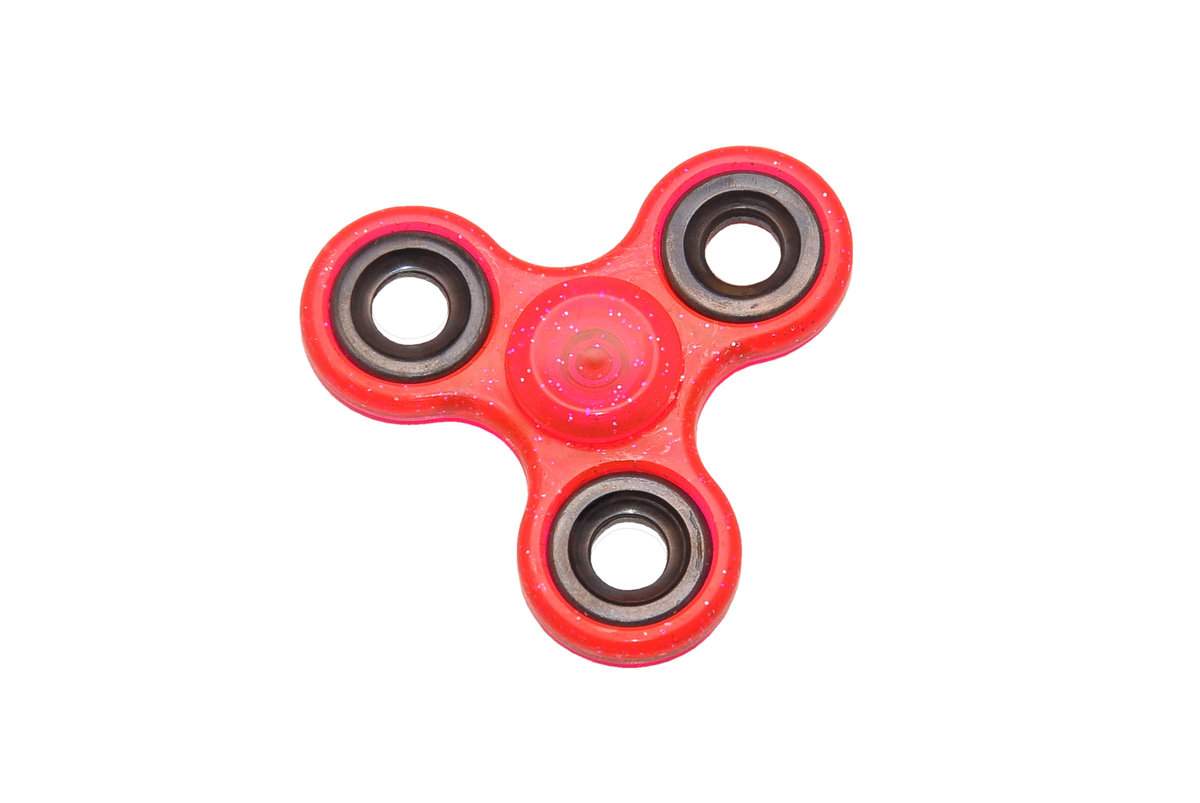 Czerwony brokatowy, fidget spinner. Spinner antystresowy. - Zabawki ...